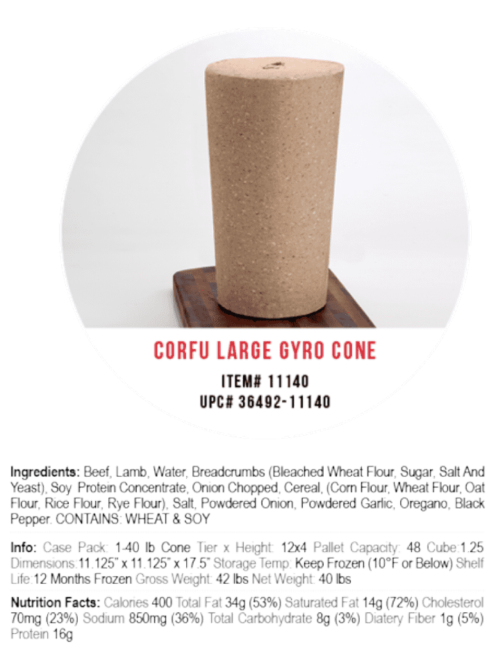 Corfu Gyro Cone – Mediterranean Pita